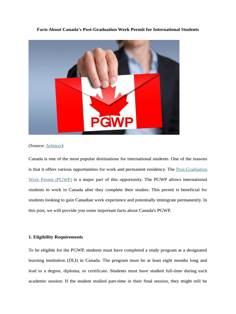 Facts About Canada PGWP | PDF | Passport | Immigration