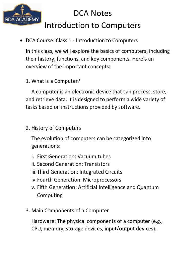 Introduction to Computers | PDF