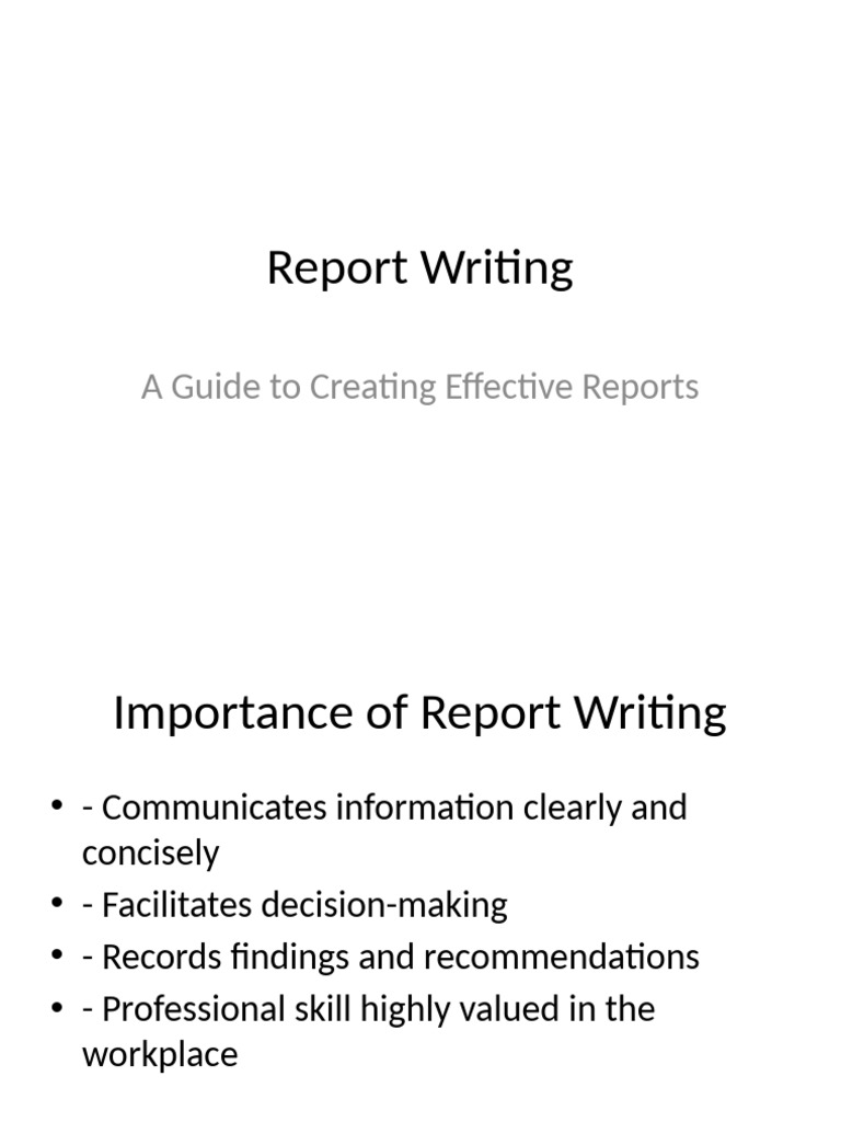 Effective Report Writing Guide | PDF