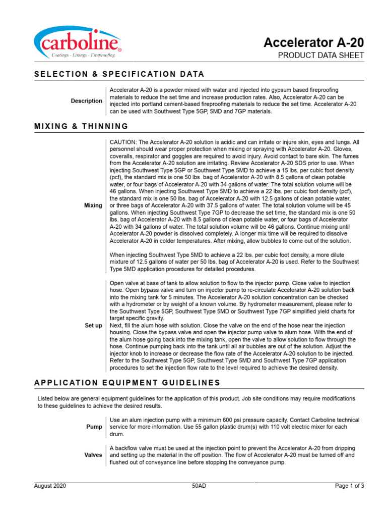 Accelerator_A-20_PDS | PDF | Pump | Valve