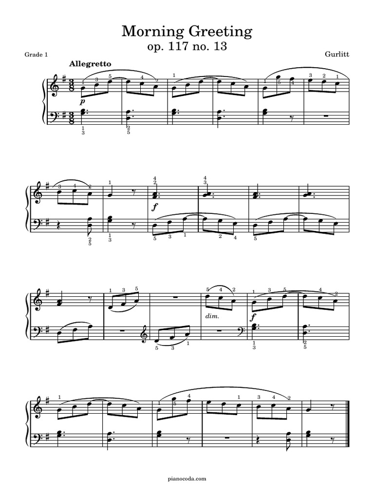 Grade 1 Morning Greeting Music | PDF