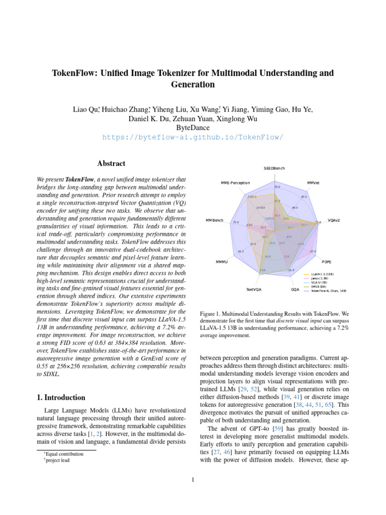 TokenFlow: Multimodal Image Tokenizer | PDF