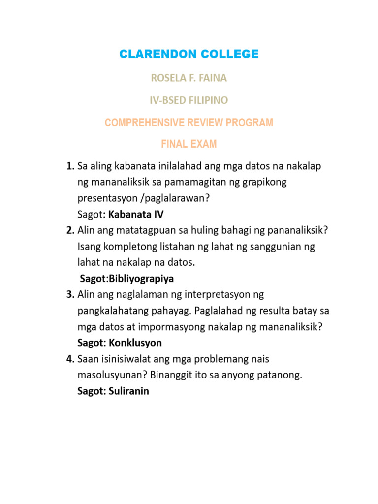 CRP Reviewer Final1 | PDF