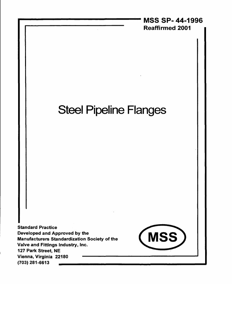 MSS SP 44 Steel Pipeline Flanges | PDF