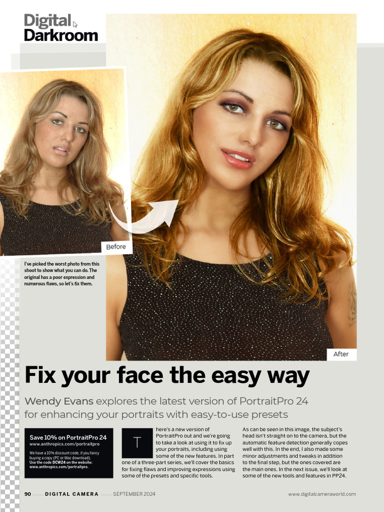 ZP - PortraitPro 24 - Fix Your Face The Easy Way - Digital Camera World - 2024 09 | PDF | Computing