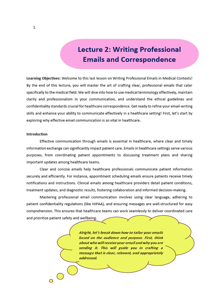 Sequence 4lecture 2 Writing Professional Emails and Correspondence ...