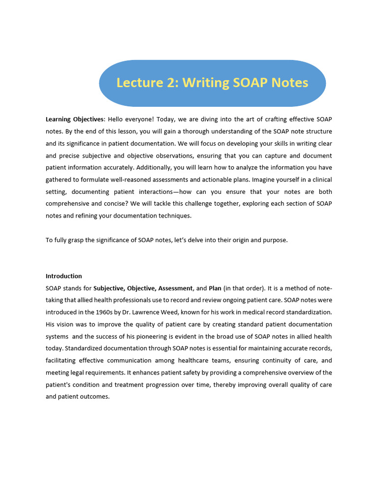 Crafting Effective SOAP Notes | PDF | Affect (Psychology) | Mood ...