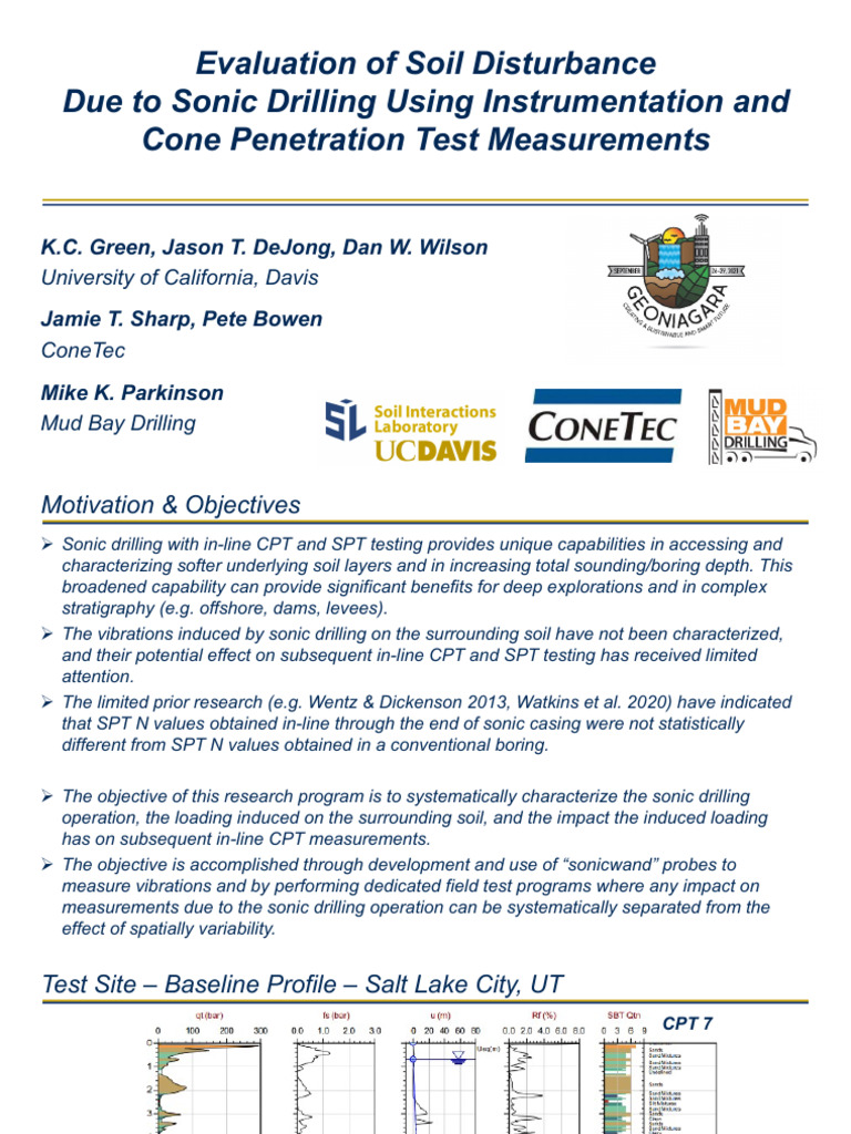 P160 GeoNiagara - Green DeJong - Presentation | PDF | Drilling | Soil