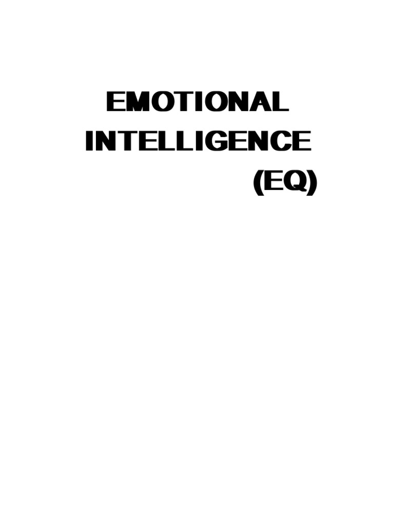 Understanding Emotional Intelligence (EQ) | PDF