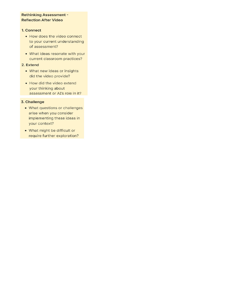 Rethinking Video - Reflection After Video | PDF