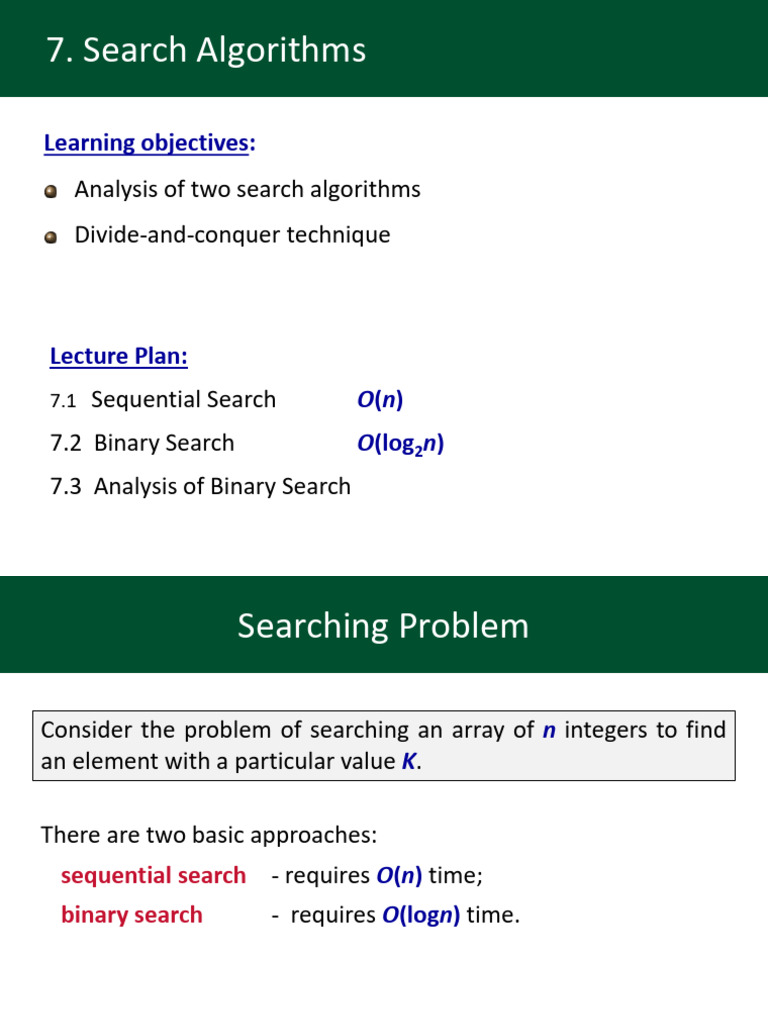 Ch7-Searching (1 Slide Per Page) | PDF | Mathematics | Computer Science
