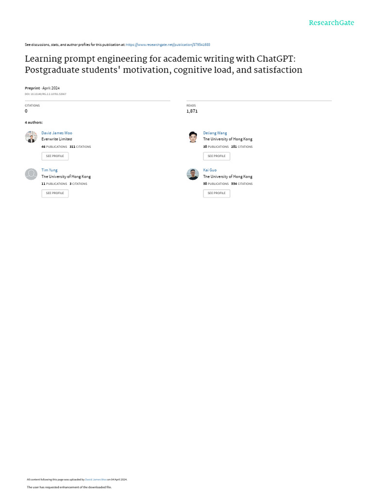 ChatGPT in Academic Writing: Insights for Postgraduates | PDF ...
