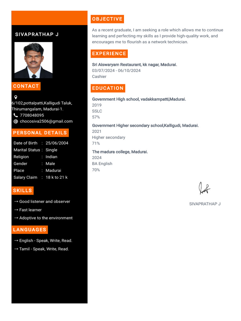 CV Sivaprathap | PDF