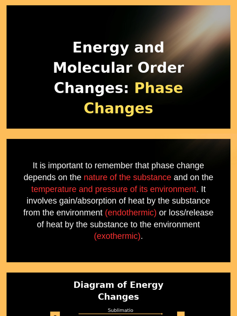 Energy and Molecular Order Changes Phase Changes 1 | PDF | Fahrenheit ...