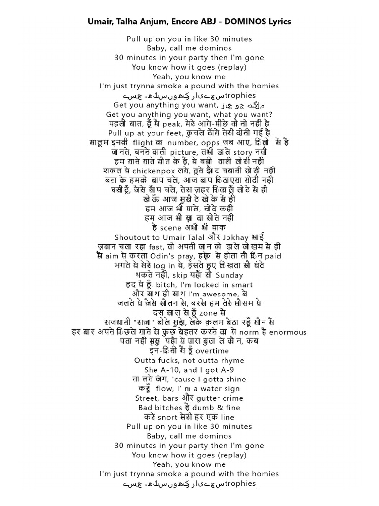 Umair, Talha Anjum, Encore ABJ - DOMINOS | PDF