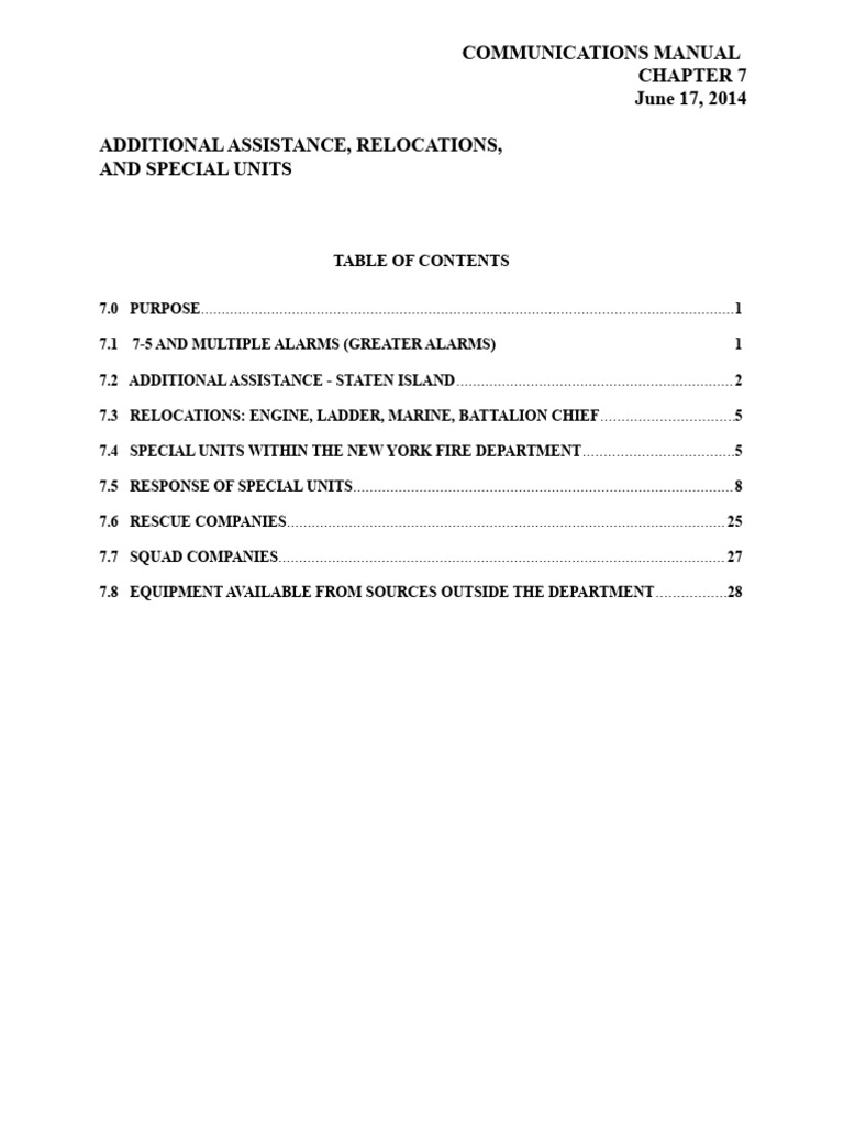 FDNY Special Units Response Protocols | PDF | New York City Fire ...