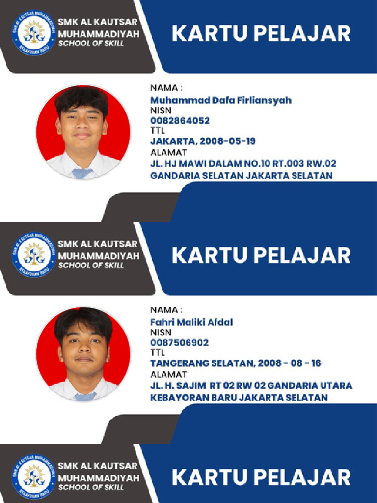 Biru Putih Modern Business Card | PDF