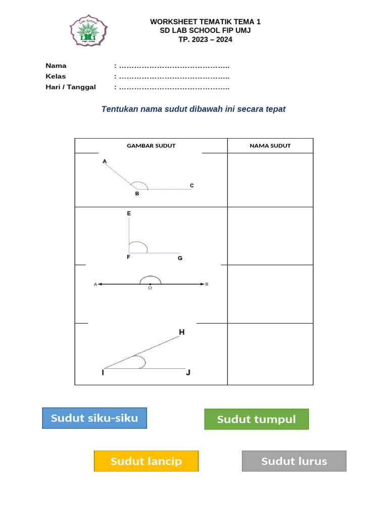 Sudut Siku-Siku Sudut Tumpul: Tentukan Nama Sudut Dibawah Ini Secara ...