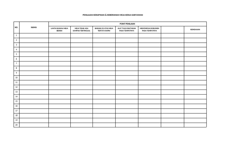 Penilaian Kerapihan | PDF