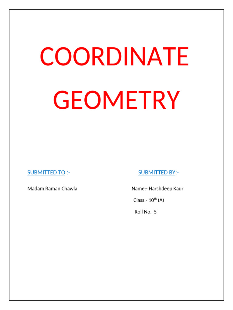 COORDINATE | PDF | Area | Cartesian Coordinate System