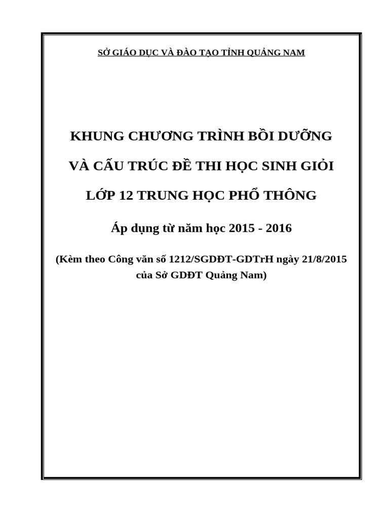Khung CT Boi Duong Cau Truc de Thi HSG12 2015 2016 | PDF