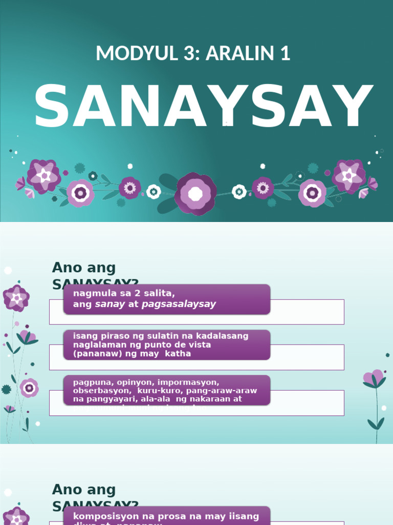 Sanaysay | PDF