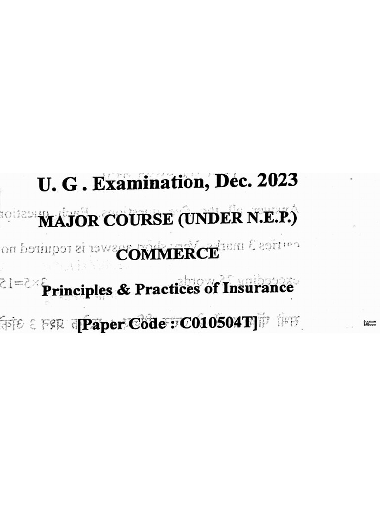 Principles and Practices of Insurance | PDF