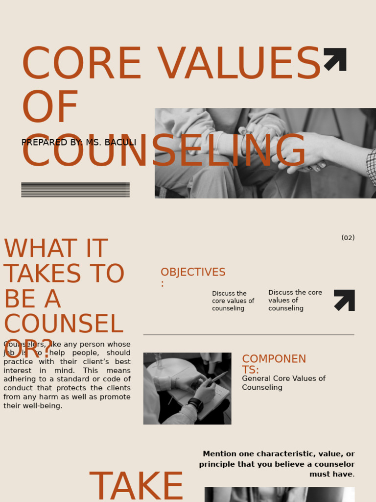 Core Values and Principles of Counseling | PDF | Psychotherapy ...