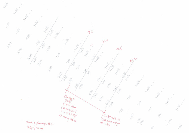 Chainage Pegs Setting From P13 to AB2 | PDF