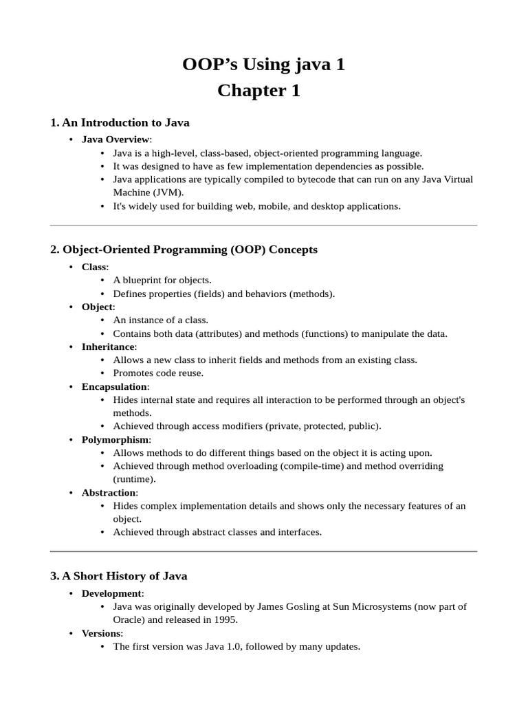 OOP Concepts in Java: A Comprehensive Guide | PDF | Method (Computer Programming) | Inheritance ...