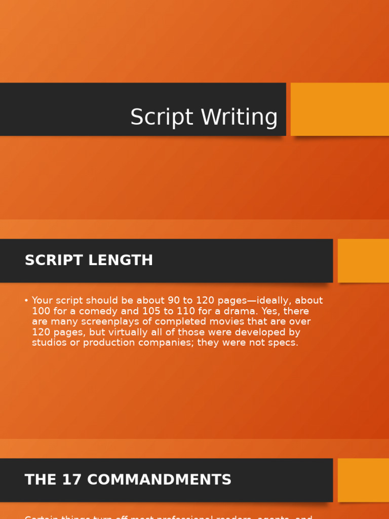 Essential Script Writing Guidelines | PDF | Screenplay | Writing