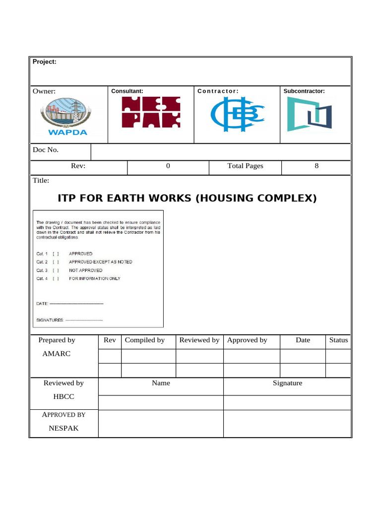ITP Earth Work Housing Complex New | PDF