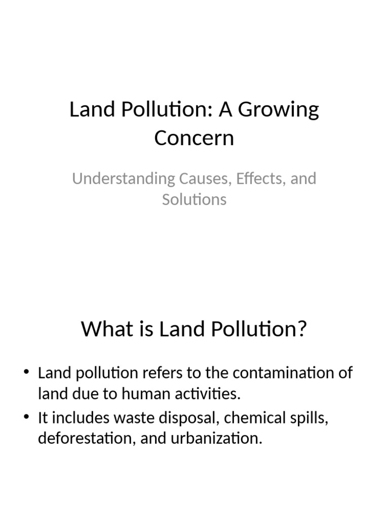 Land Pollution Presentation | PDF