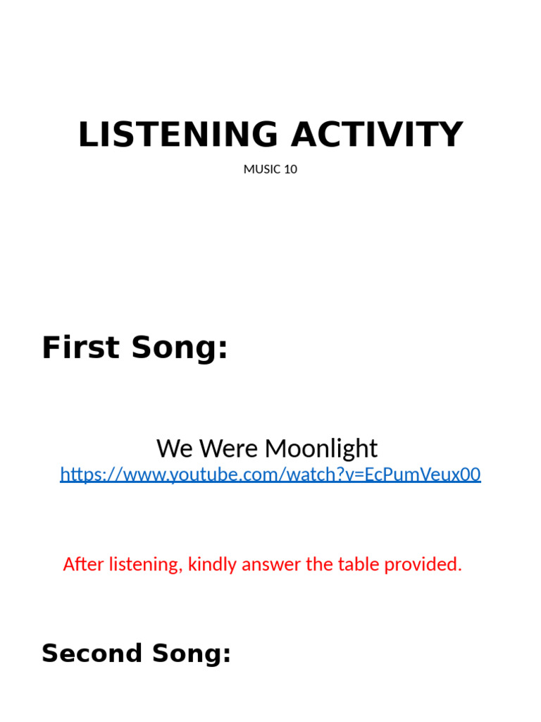 Listening Activity | PDF
