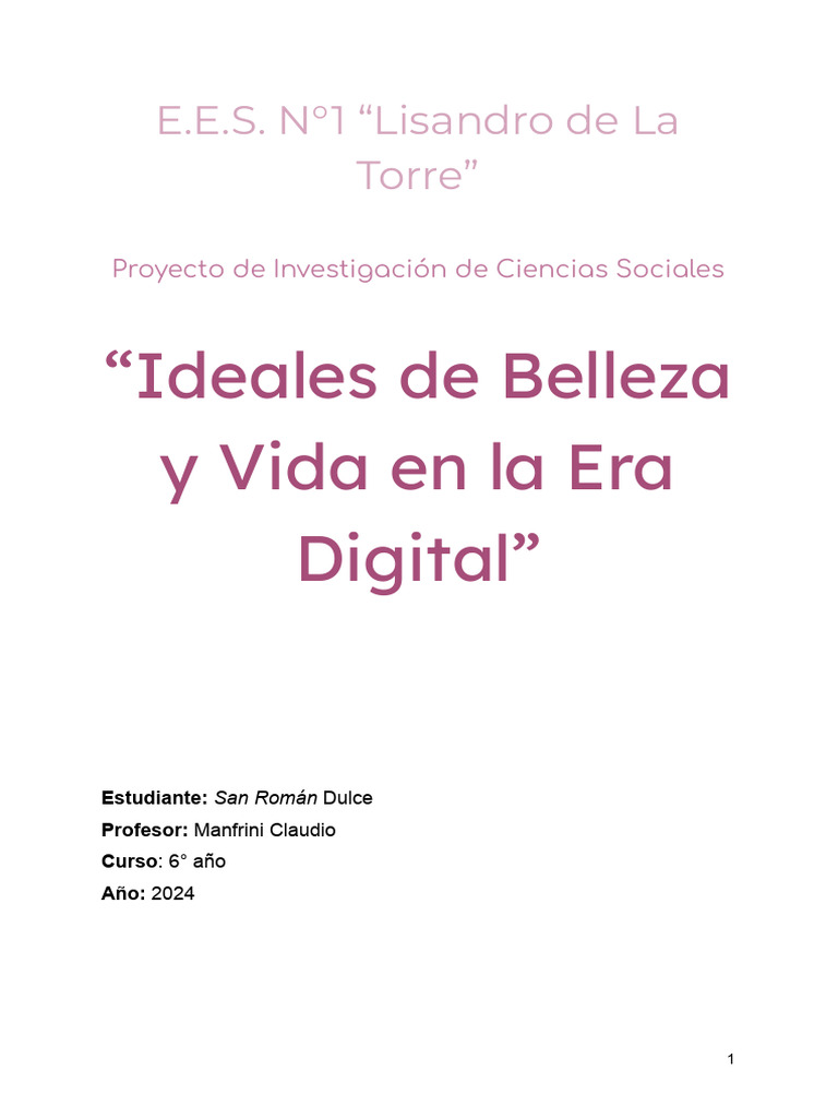 Belleza y Redes Sociales en Adolescentes | PDF | Belleza | Adolescencia