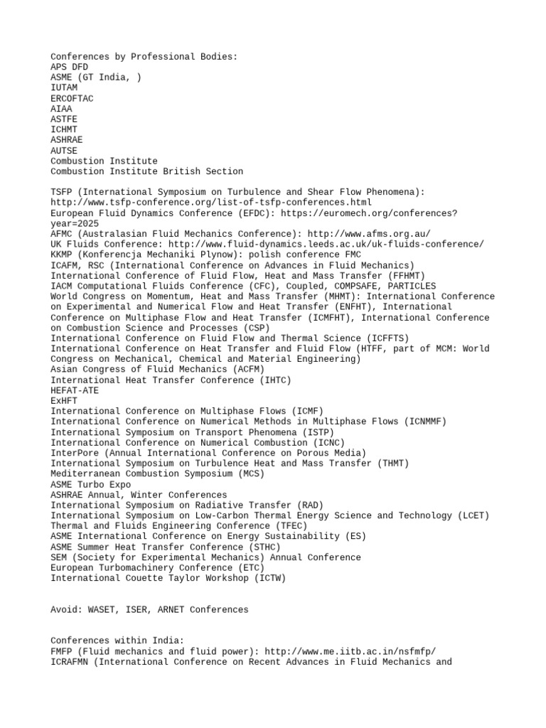 Fluid Dynamics Conferences | PDF | Fluid Dynamics | Heat Transfer