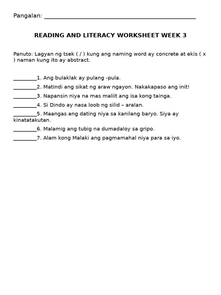 Week 3 Worksheet | PDF