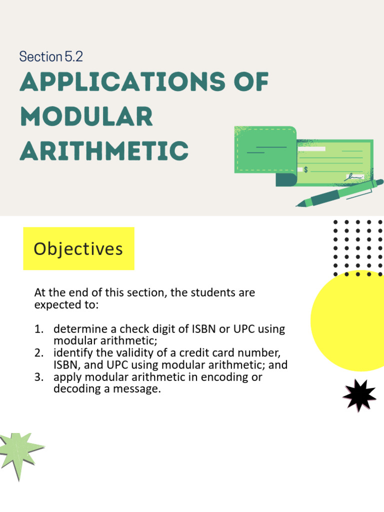 5.2 Applications of Modular Arithmetic | PDF | Cryptography | Encryption