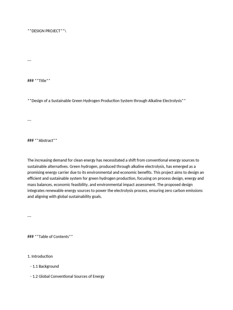 DESIGN PROJECT-WPS Office | PDF | Sustainable Energy | Energy Development