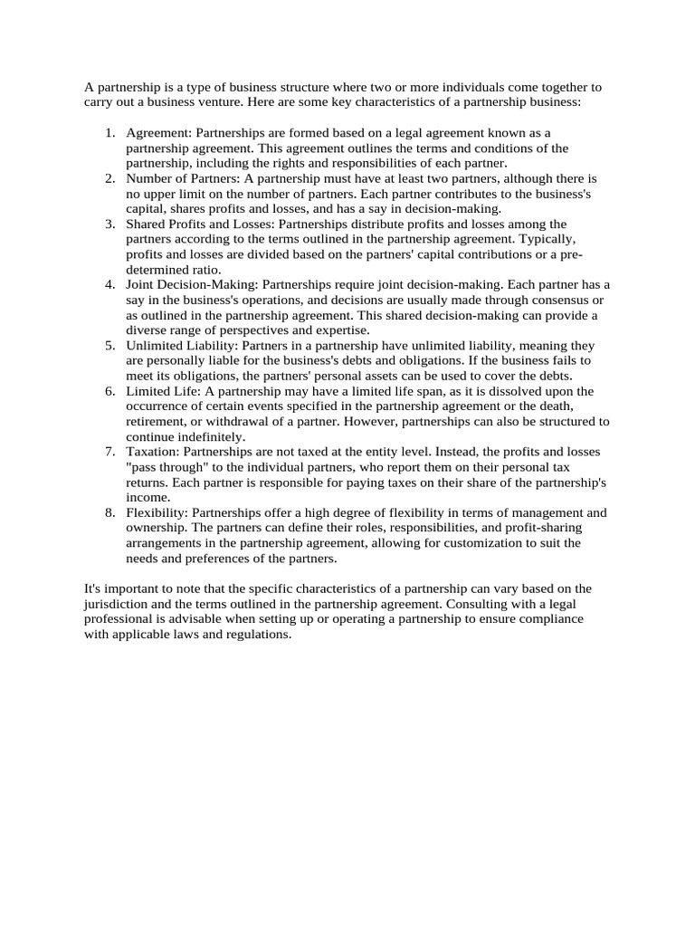 A partnership 4 | PDF | Partnership | Economies