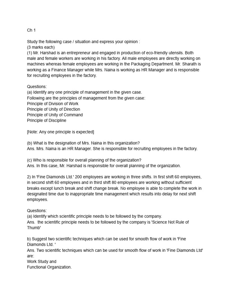 12th Ocm CH 1 To Ch8 Case Study | PDF | Waste | Payments