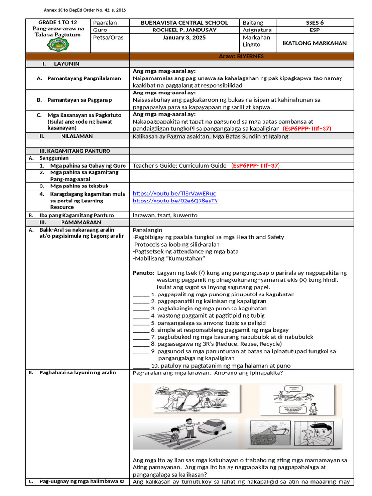 DLL-ESP-Q3-jAN 3 | PDF