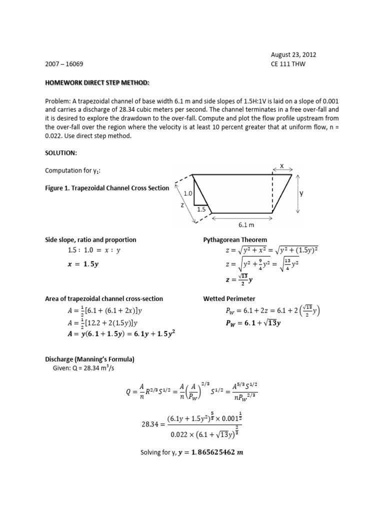 CE111 HOMEWORK_Direct Step Method | PDF | Continuum Mechanics ...