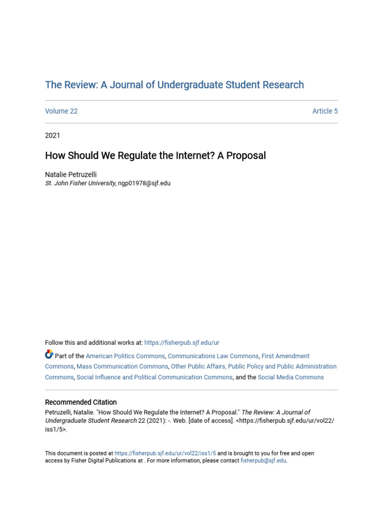 How Should We Regulate the Internet_ A Proposal | PDF | Social Media ...