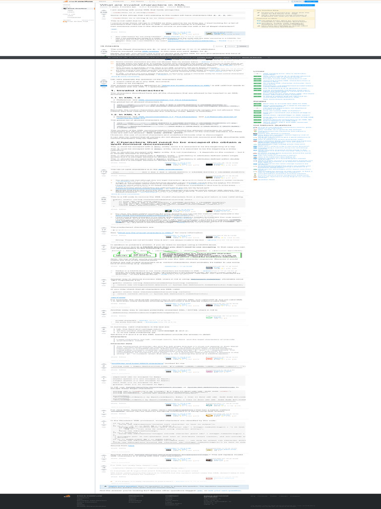 What Are Invalid Characters in XML - Characters To Be Escaped | PDF ...