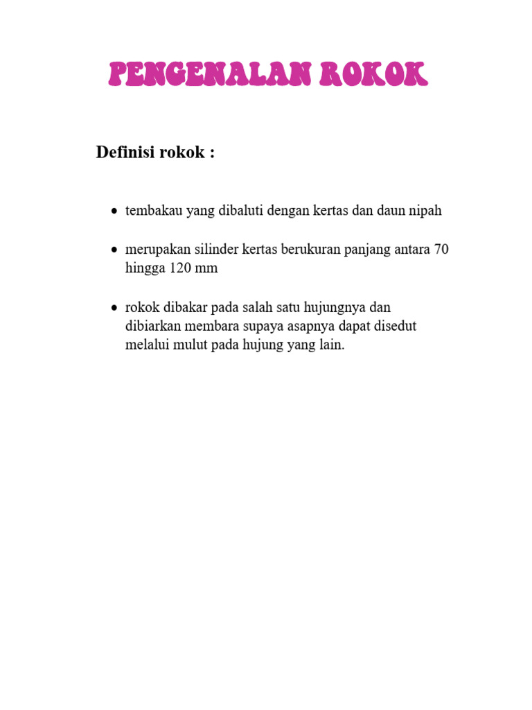 Definisi Rokok | PDF
