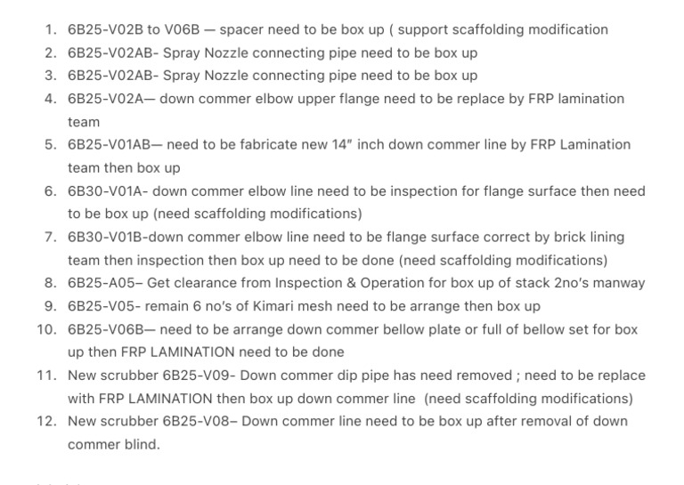 6B25-V02B to V06B — Spacer Need to Be Box Up ( Support Scaffolding… | PDF