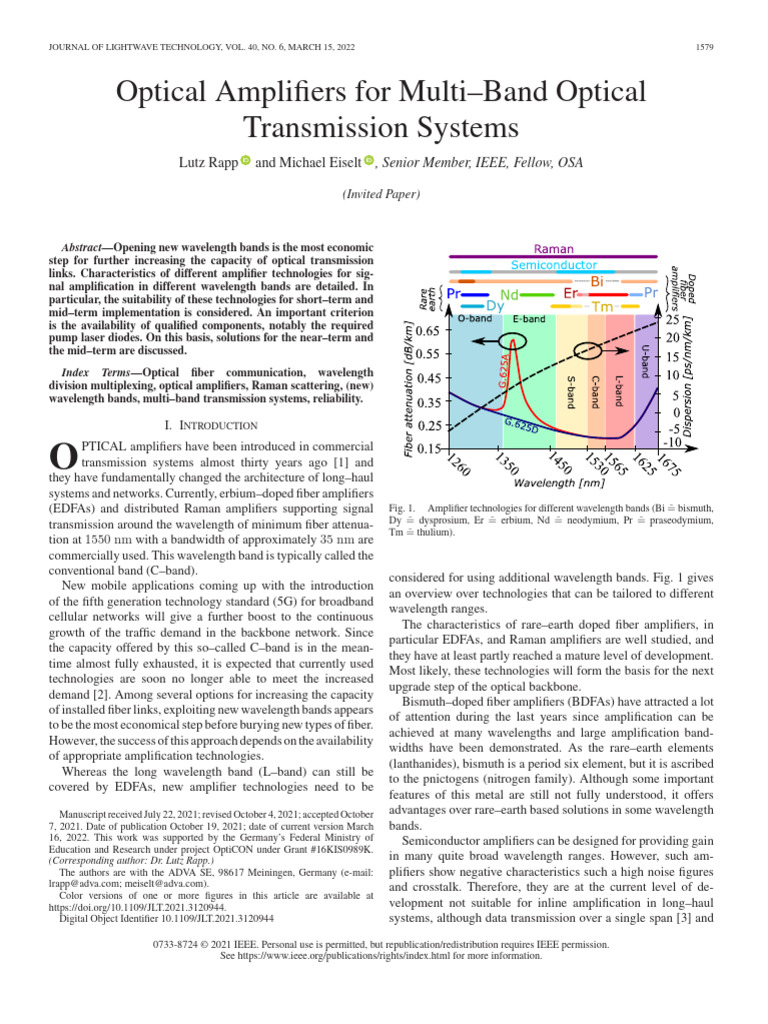 Optical Amplifiers for 5G Networks | PDF | Optical Fiber | Fiber Optic ...