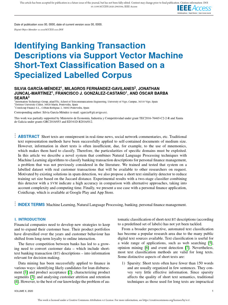 Identifying Banking Transaction Descriptions Via S | PDF | Statistical ...