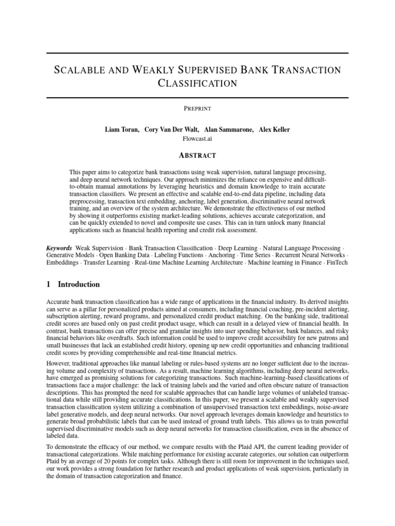Scalable and Weakly Supervised Bank Transaction CL | PDF | Deep Learning | Artificial Neural Network